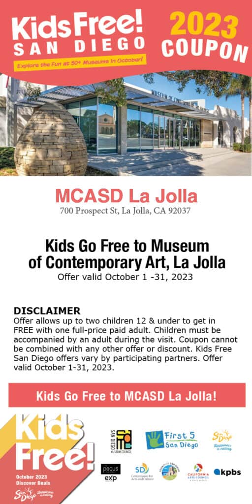 MCASD La Jolla Kids Free Coupon - San Diego Museum Council
