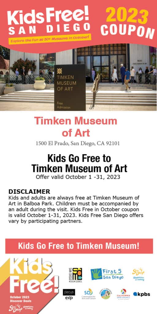 Timken Museum Kids Free Coupon - San Diego Museum Council